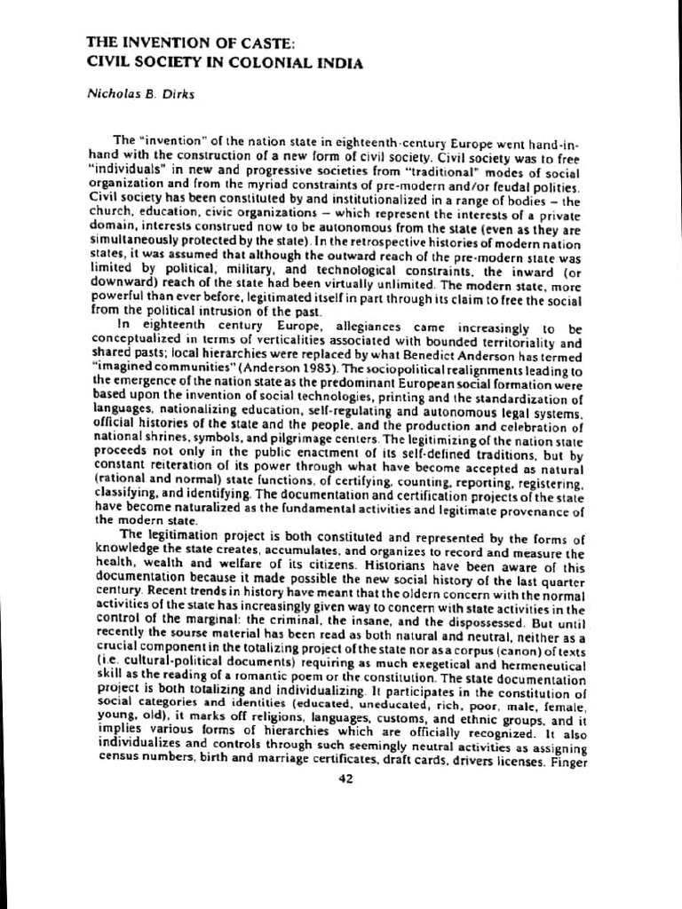 caste nicholas dirks | PDF | Caste | Discourse