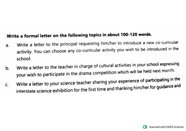 Grade 6 (PIS) Formal Letter Writing HW | PDF