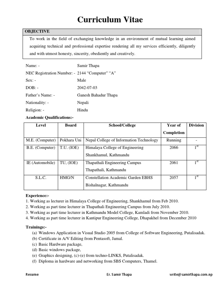 Samir Thapa's Resume at Microsoft | PDF | Career & Growth | Art