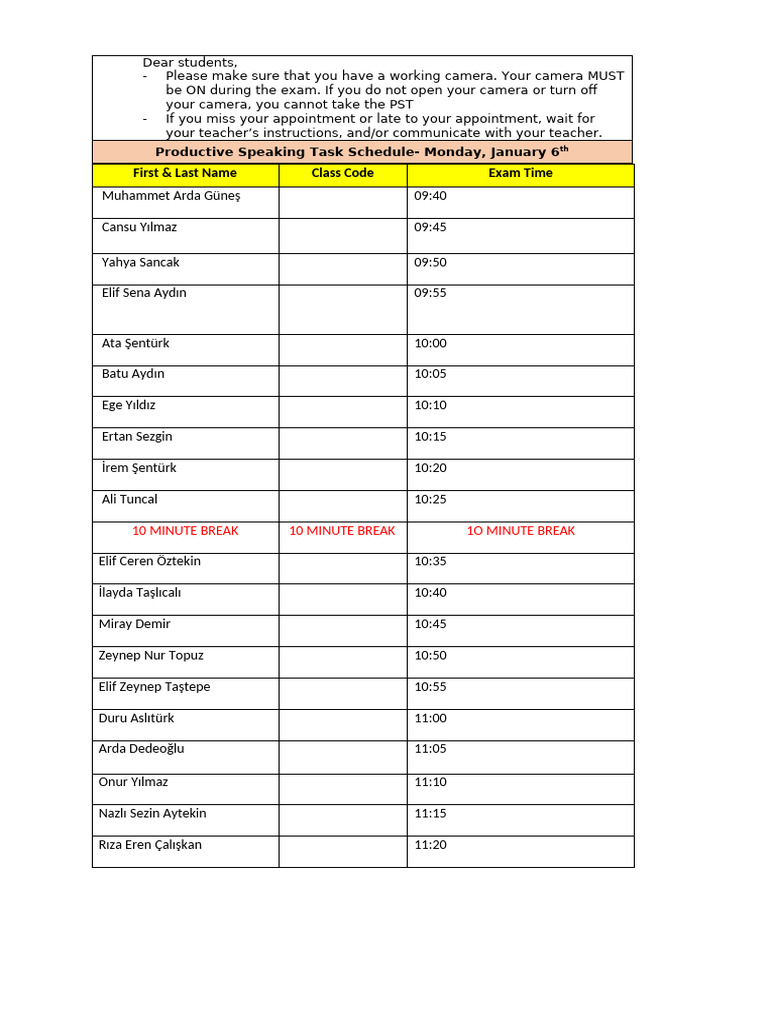 2024-25 Term 2 PST Schedule Template for Ss | PDF