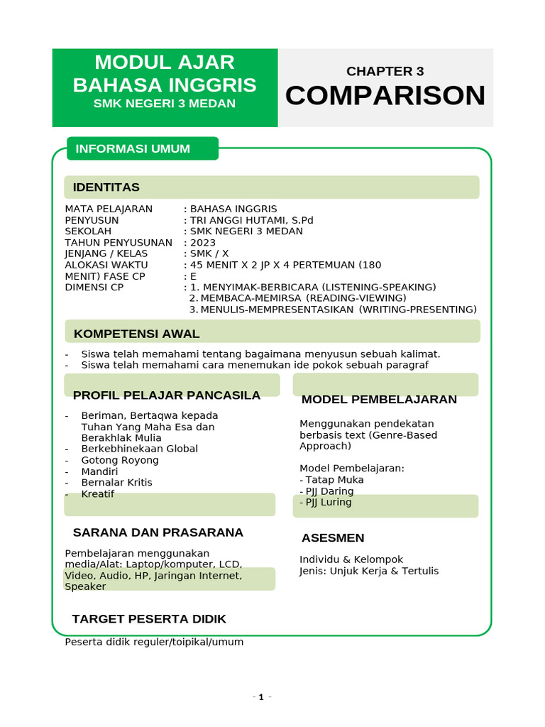 MODUL 3 Degree of Comparison | PDF