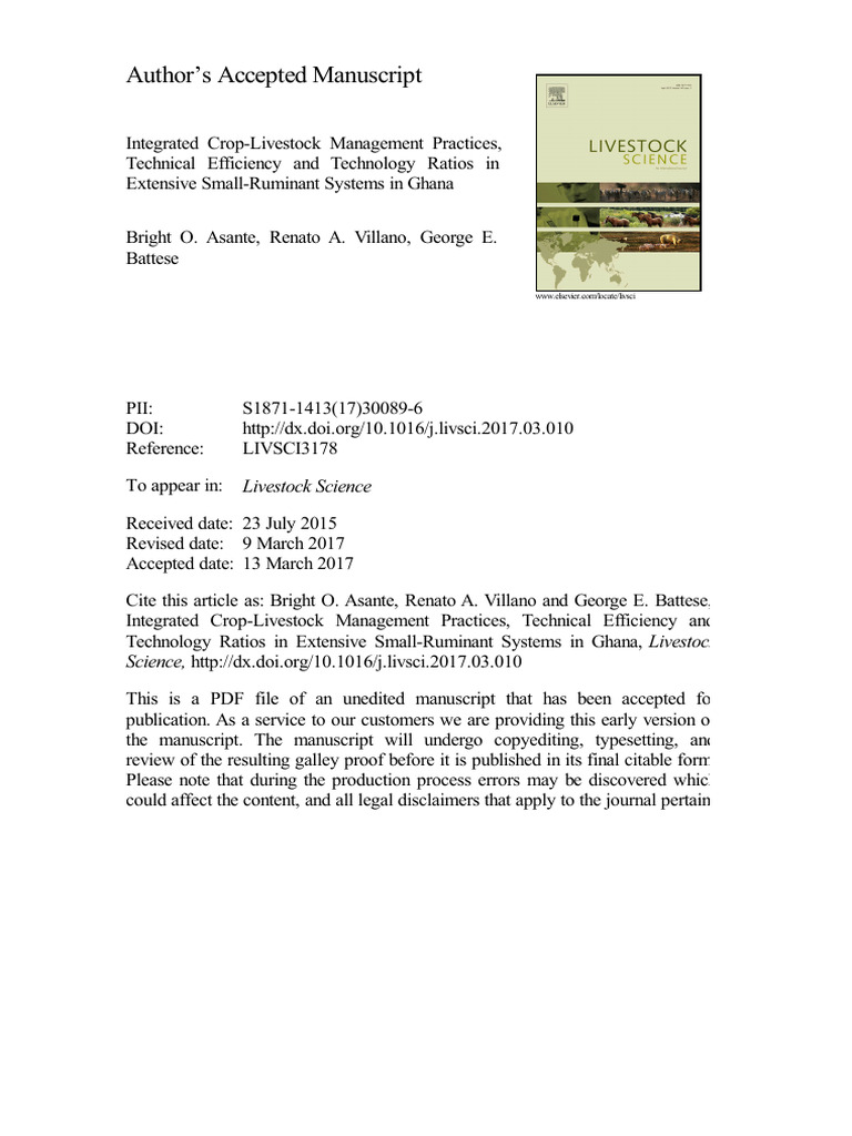 Integrated Crop-Livestock Management Practices SAM | PDF | Agriculture ...