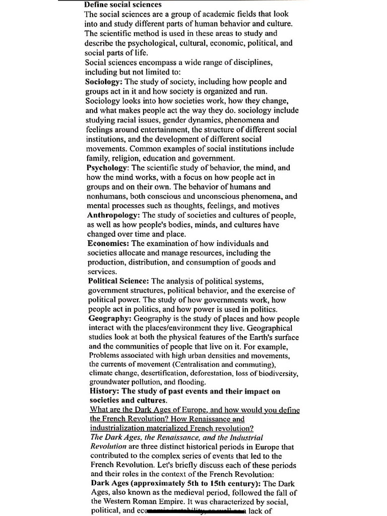 History of Social Sciences | PDF