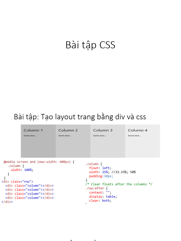 Bài tập CSS | PDF