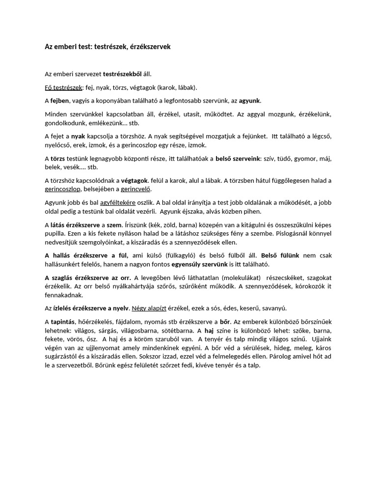 Az Emberi Test | PDF