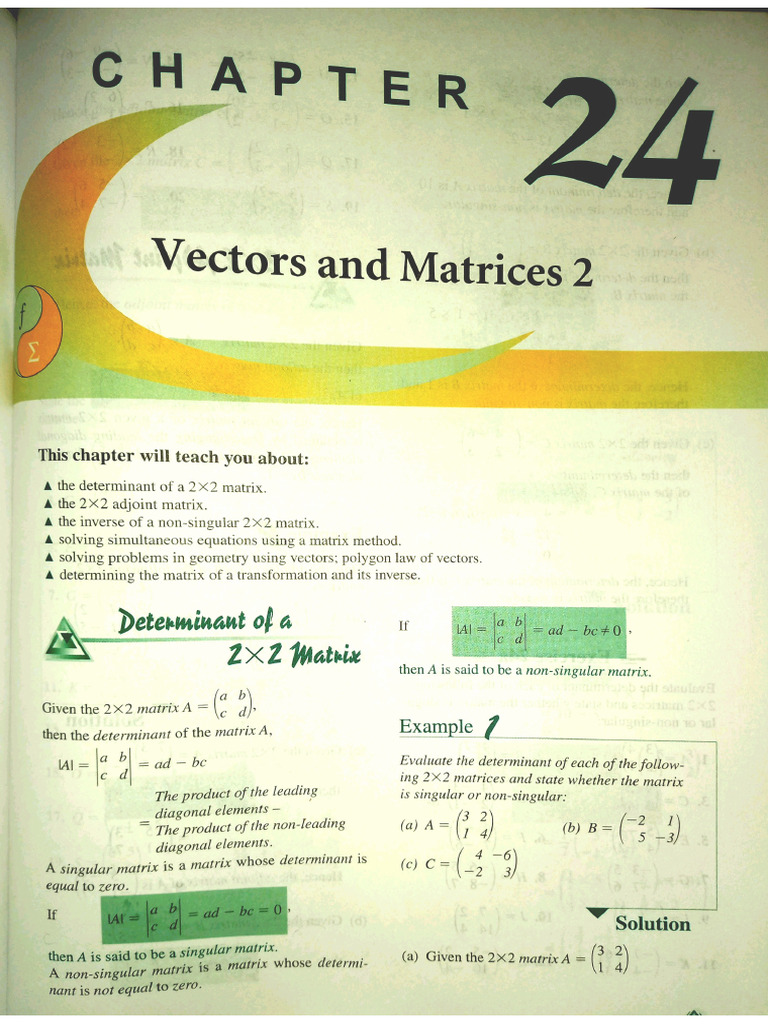Vectors &matrices Part 2 | PDF