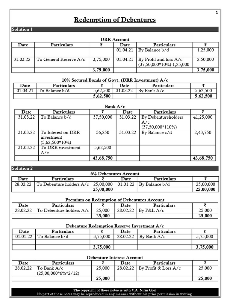 11F Redemption of Debentures | PDF | Interest | Debenture