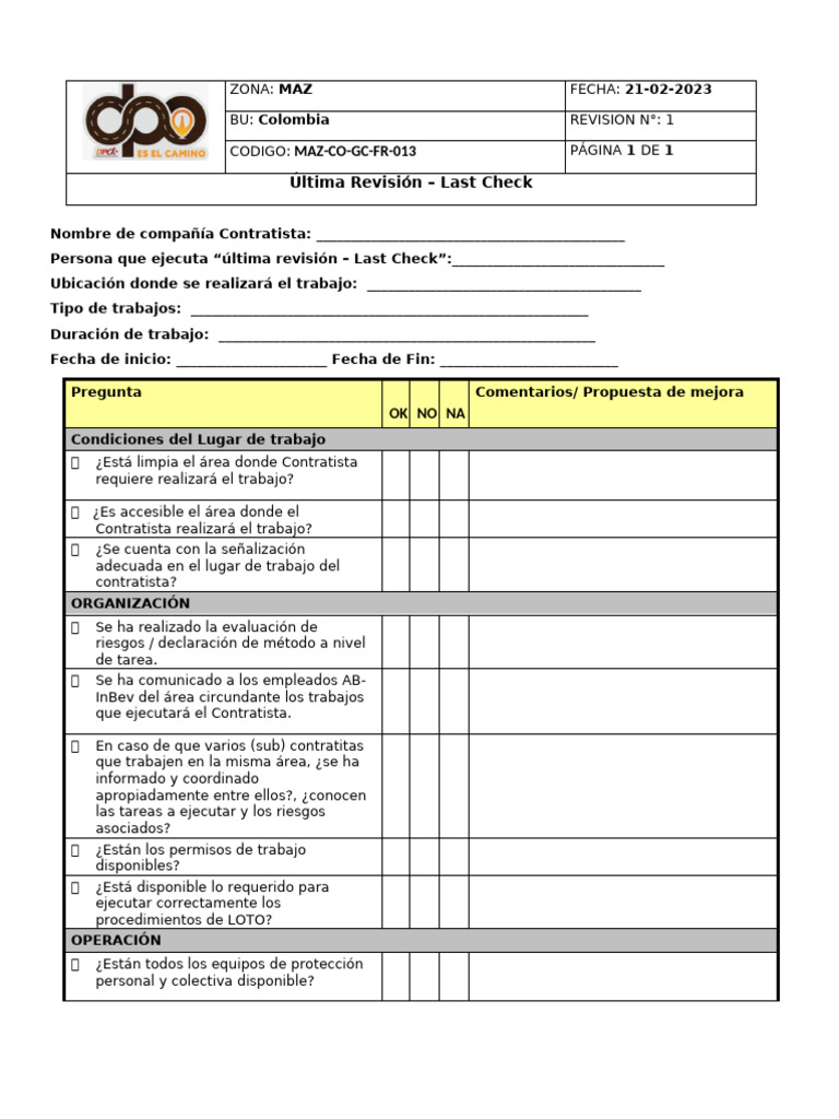 ANEXO 9 Last Check | PDF