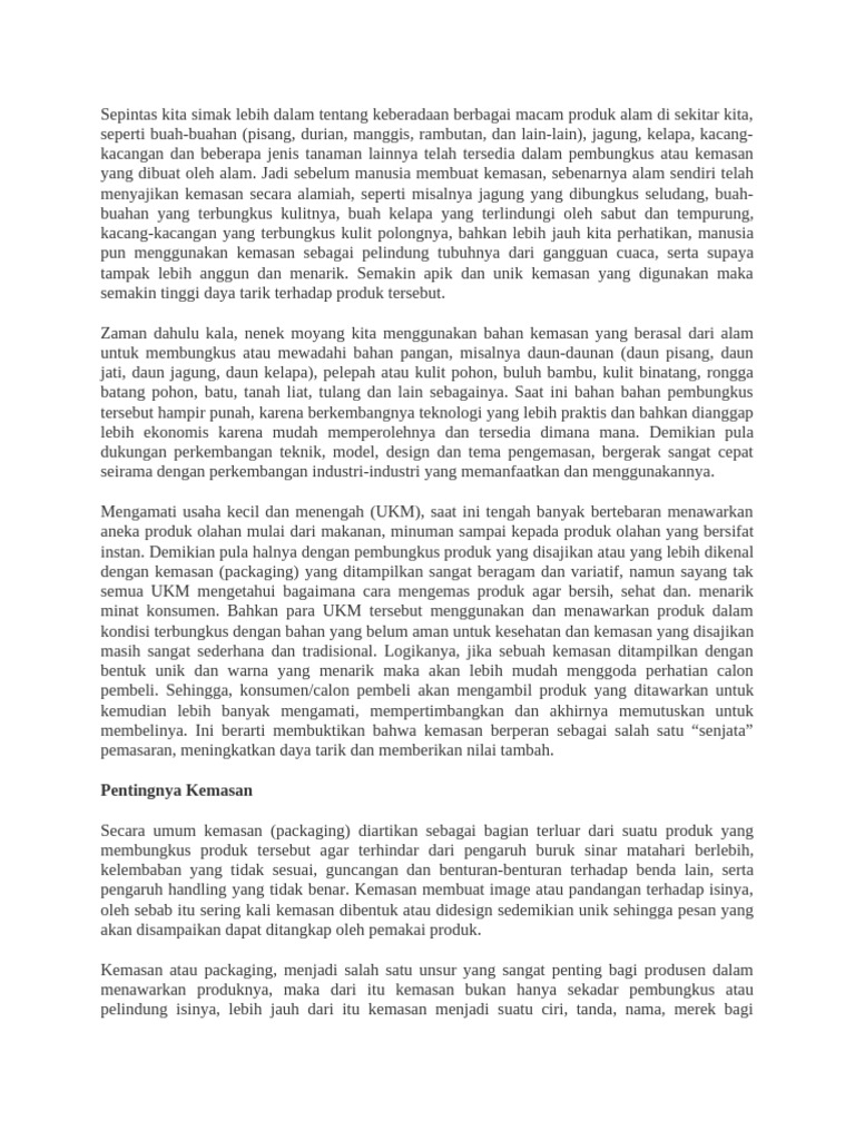 Materi Pengemasan | PDF