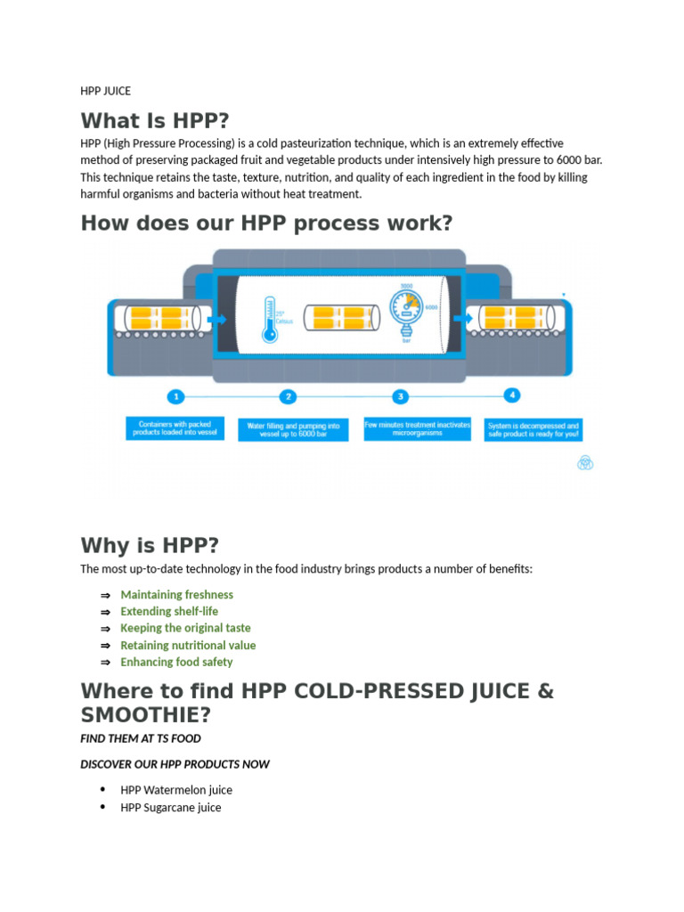 HPP Cold-Pressed Juice Benefits | PDF
