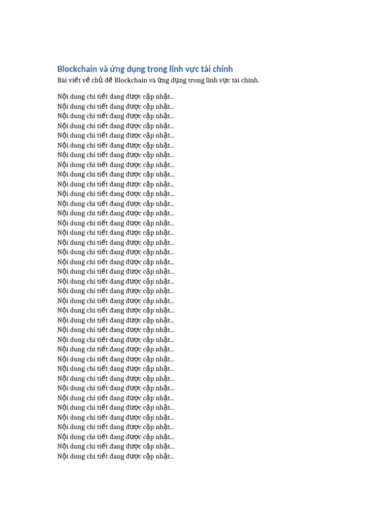 Blockchain Và NG D NG Trong Lĩnh V C Tài Chính | PDF