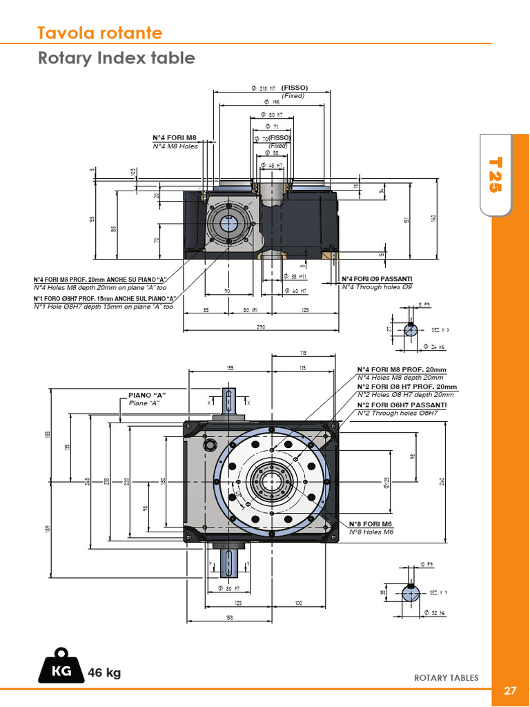 T25 Rotary Table Specifications | PDF