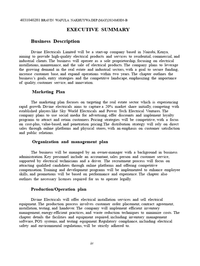 4031040281, Nakhuywa Bravin Wafula, Dep (May) 2024 Mod 3-b | PDF | Marketing | Pricing