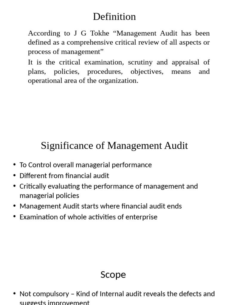 Management Auditing | PDF | Audit | Internal Control