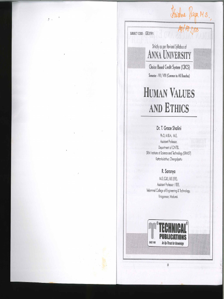 Human Values and Ethics | PDF