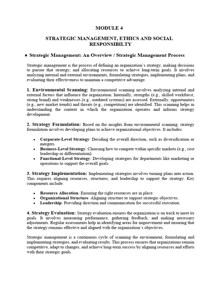 MODULE 4 PPM NOTES | PDF | Strategic Management | Corporate Social ...