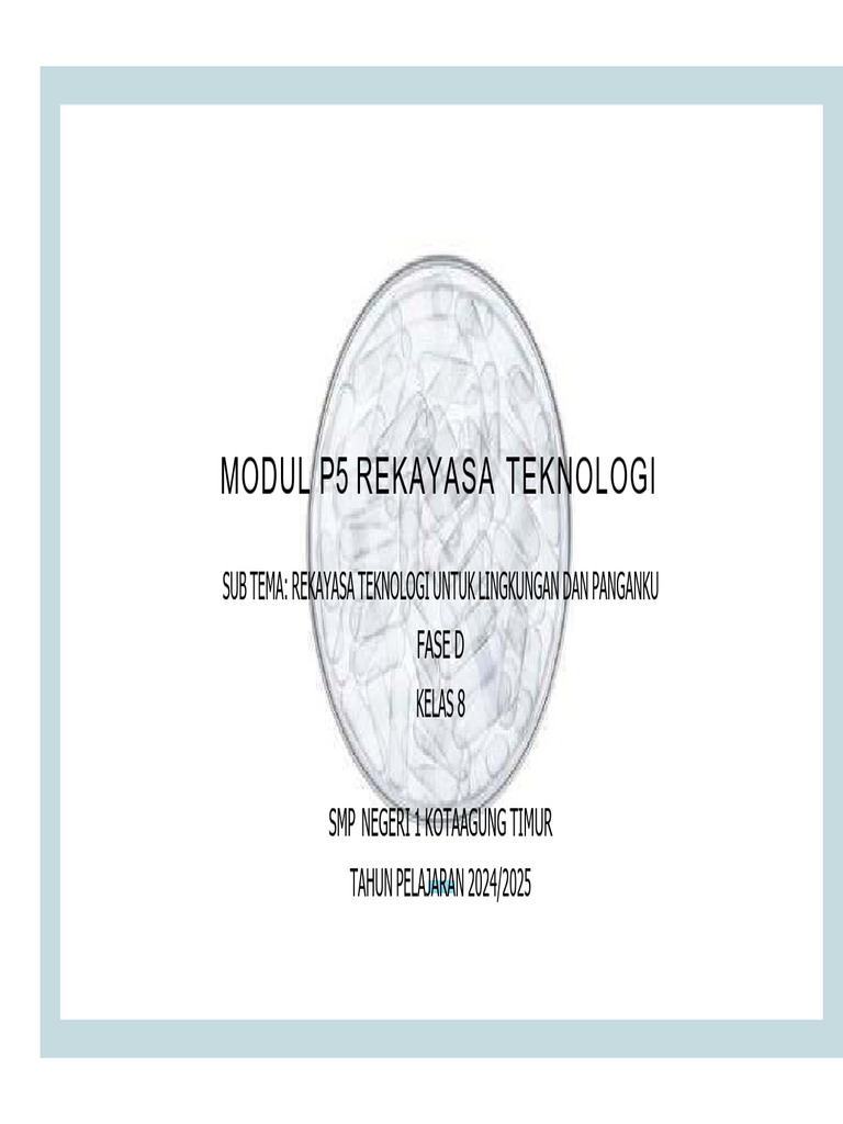 Modul P5 Rekayasa Teknologi: SUB Tema: Rekayasa Teknologi Untuk ...
