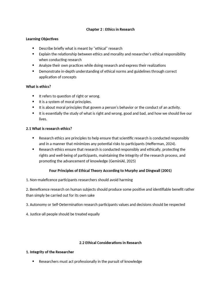 Chapter 2. Ethics in Research | PDF | Morality | Social Psychology