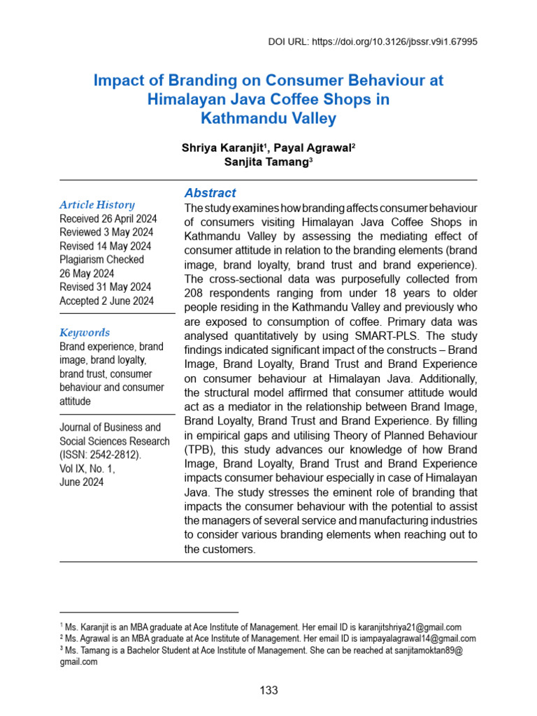 Branding's Impact on Coffee Consumers | PDF | Brand | Consumer Behaviour