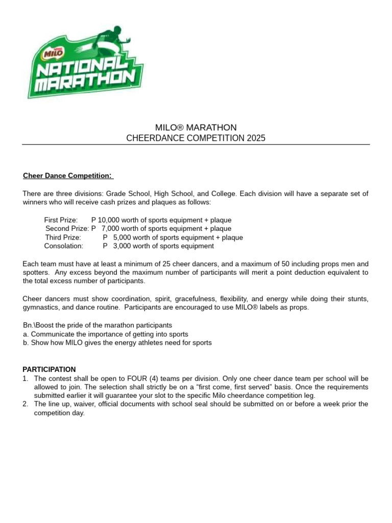 Milo Cheer Mechanics 2025 | PDF | Cheerleading