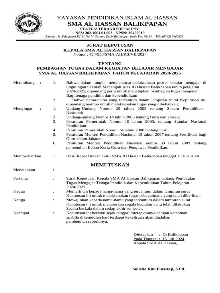 SK Ganjil 2024-2025 | PDF