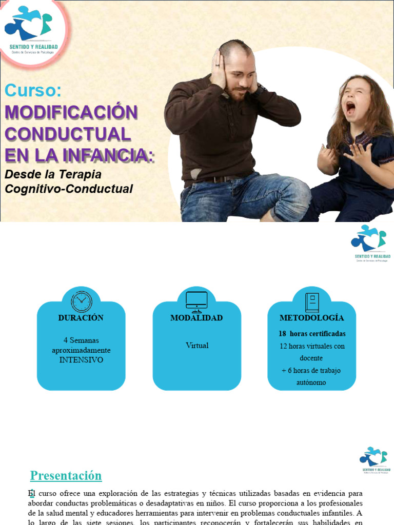 Modificación Conductual Infantil TCC | PDF | Terapia de conducta ...