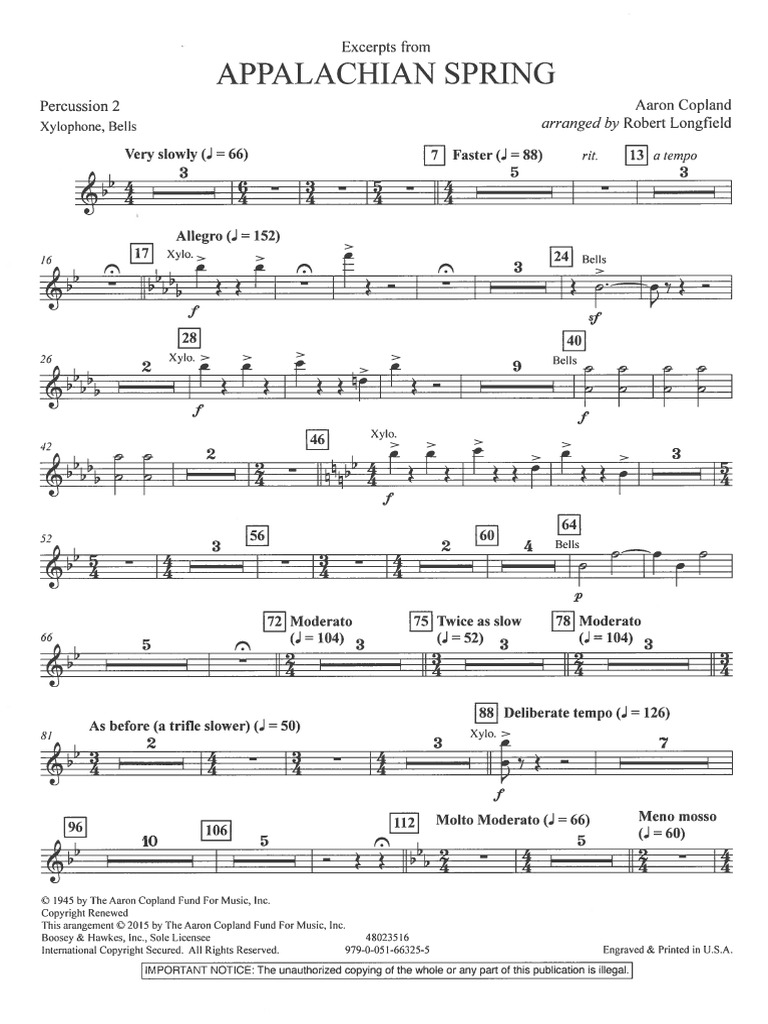 26 Percussion 2 Appalachian Spring | PDF