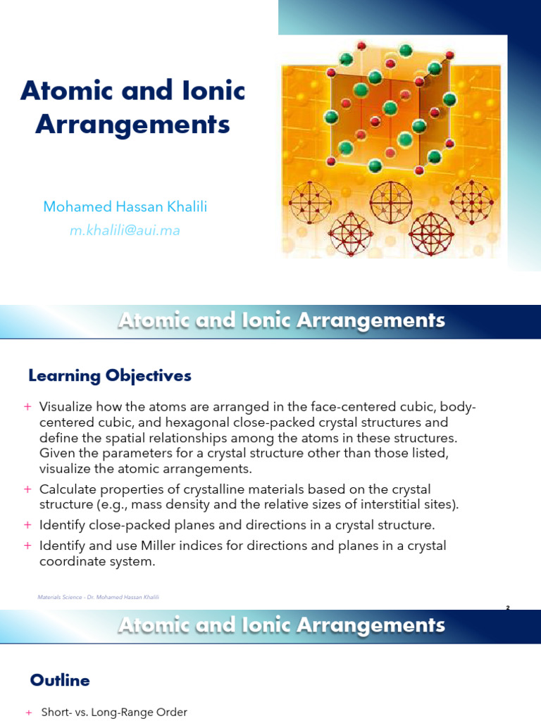 Atomic and Ionic Arrangemnts | PDF | Crystal Structure | Crystal