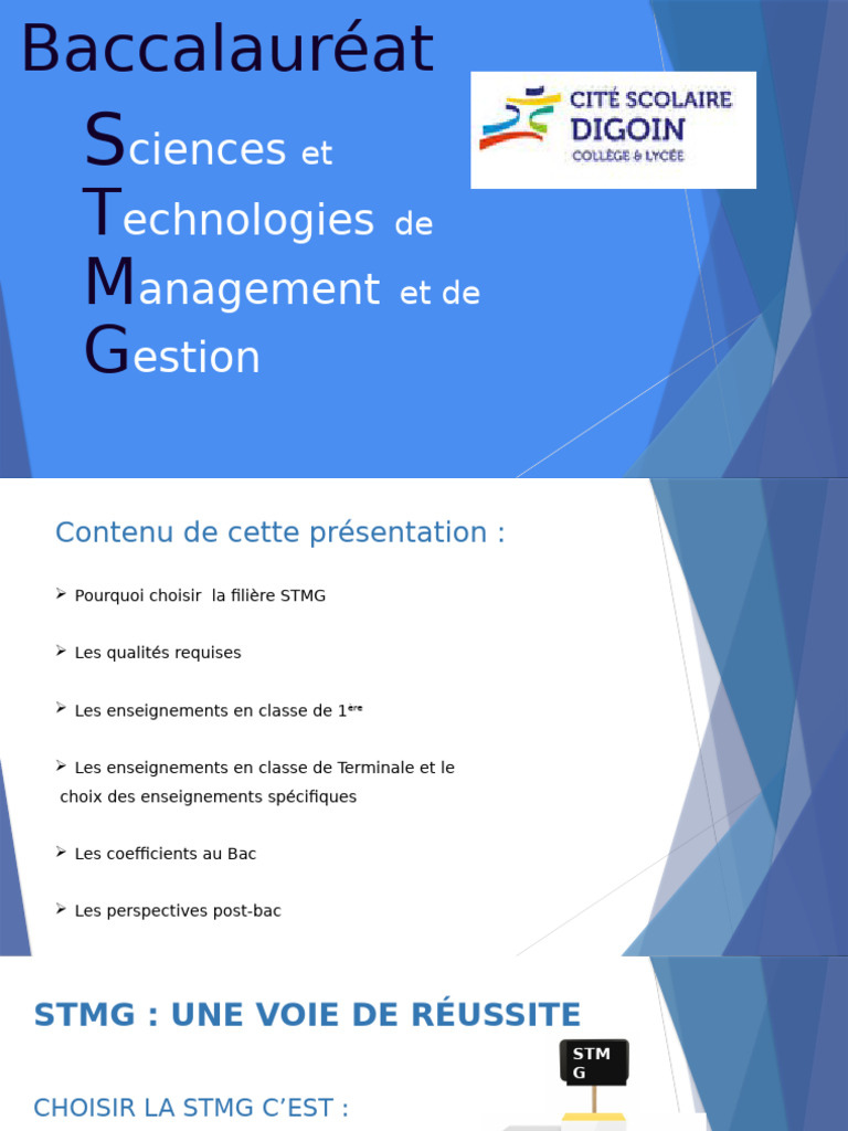 Présentation STMG Par Les Élèves | PDF | Commercialisation | Business