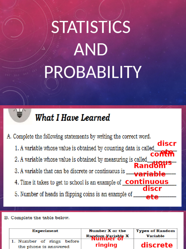 2 Statistics&Probability | PDF | Creativity | Statistics