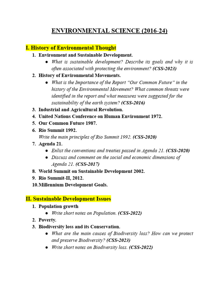 Comprehensive Guide to Environmental Science | PDF | Sustainability ...