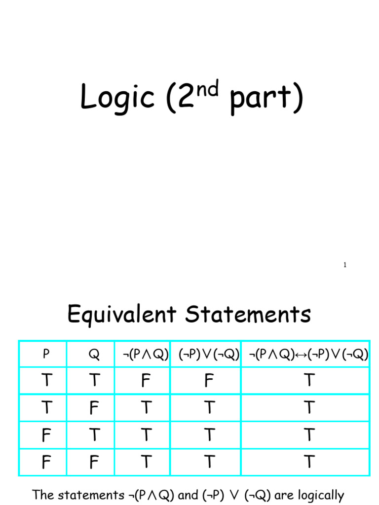 Logic(2nd Part) | PDF | Proposition | Contradiction