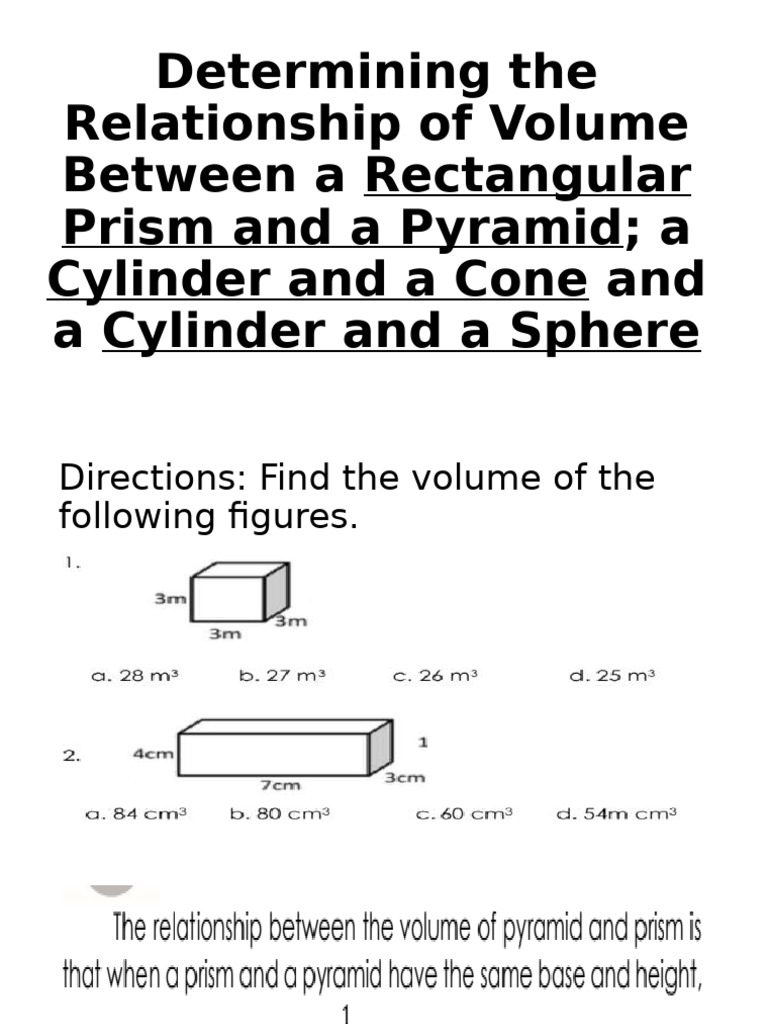 Determining The Relationship of Volume Between A Rectangular | PDF