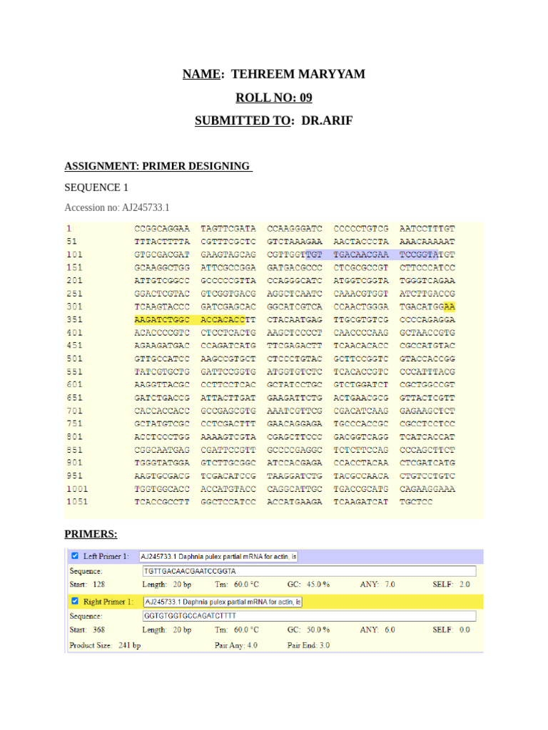 Primer Designing | PDF