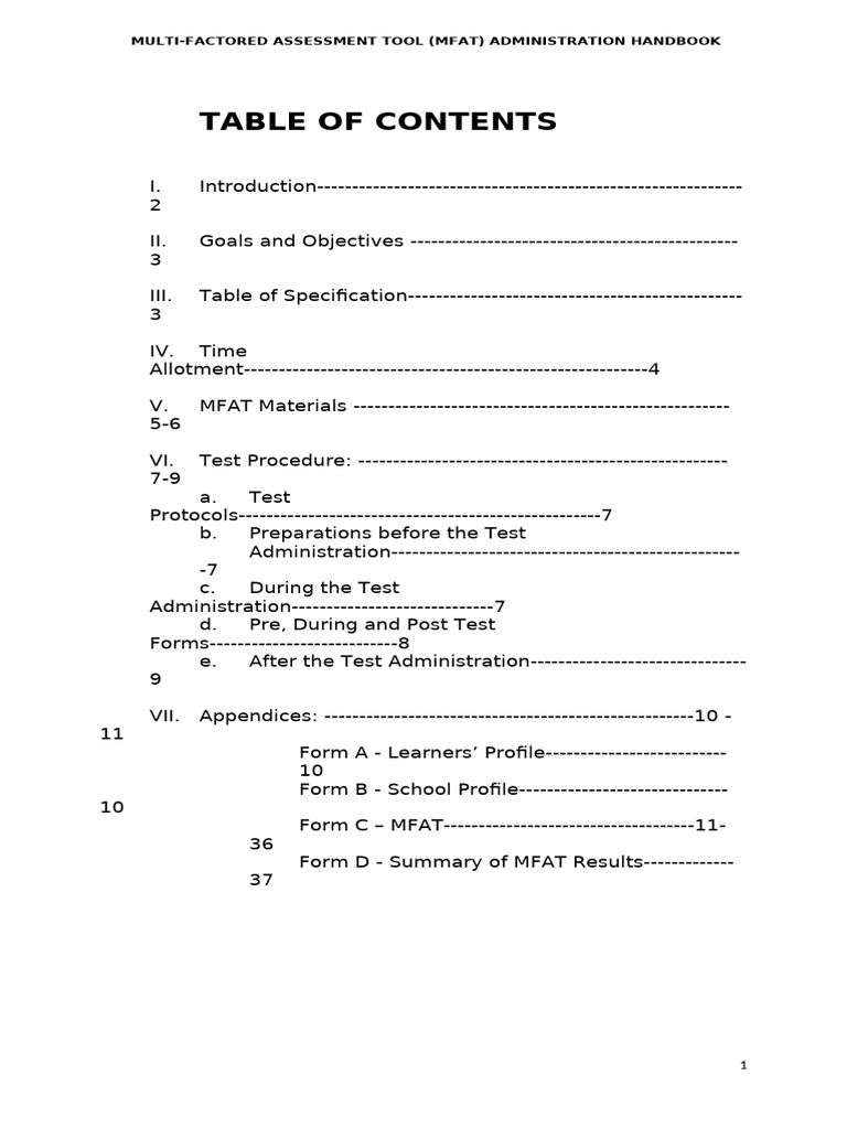Editted MFAT Handbook Jan 242018 | PDF | Learning | Shape