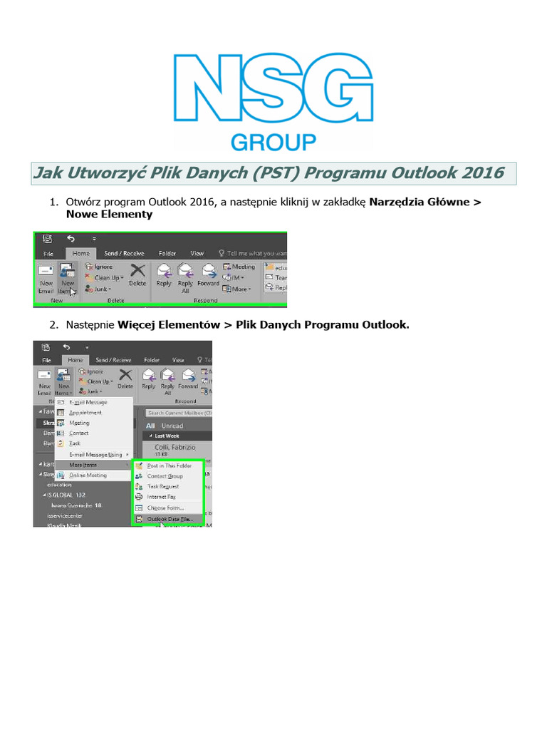 How To Create or Remove PST File in Outlook 2016 | PDF