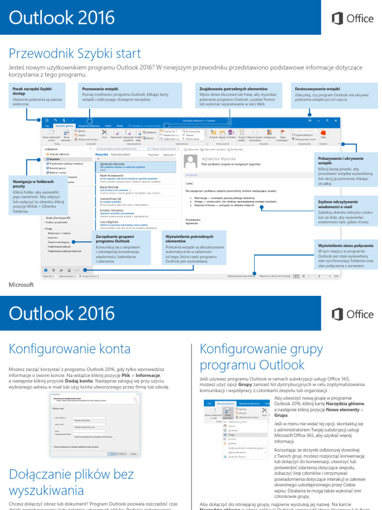 Outlook 2016 Quick Start Guide | PDF