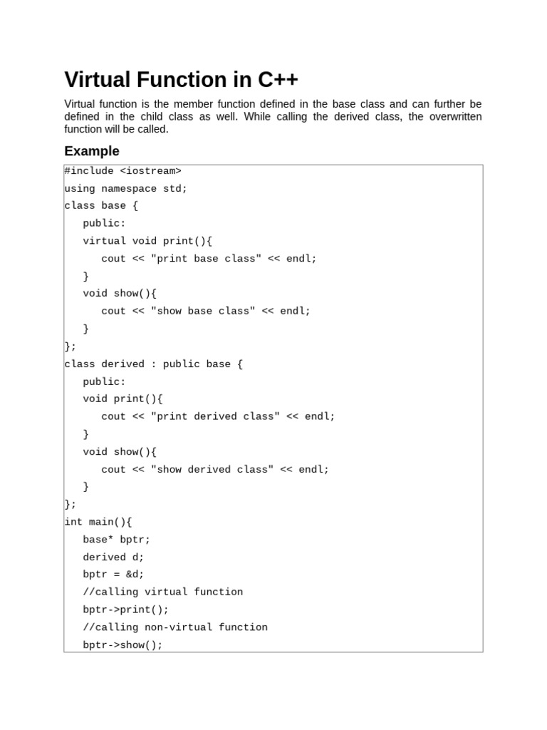 Virtual Functions | PDF