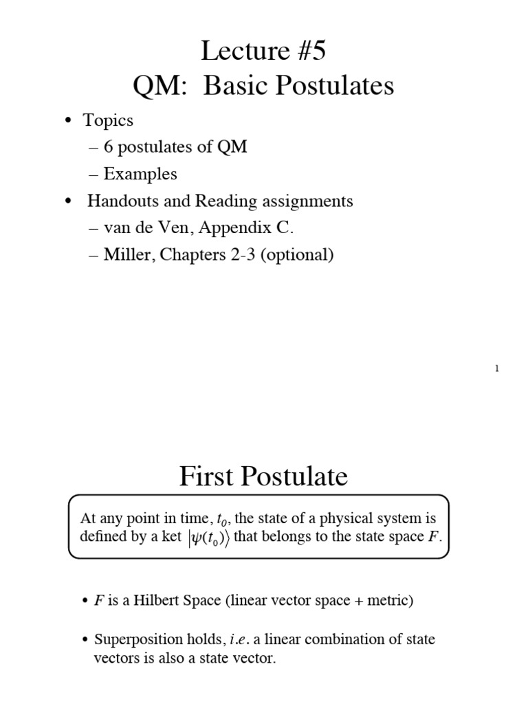Lecture5 2017 Quantum III | PDF