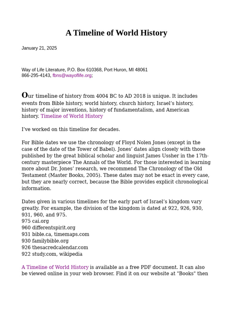 A Timeline of World History | PDF