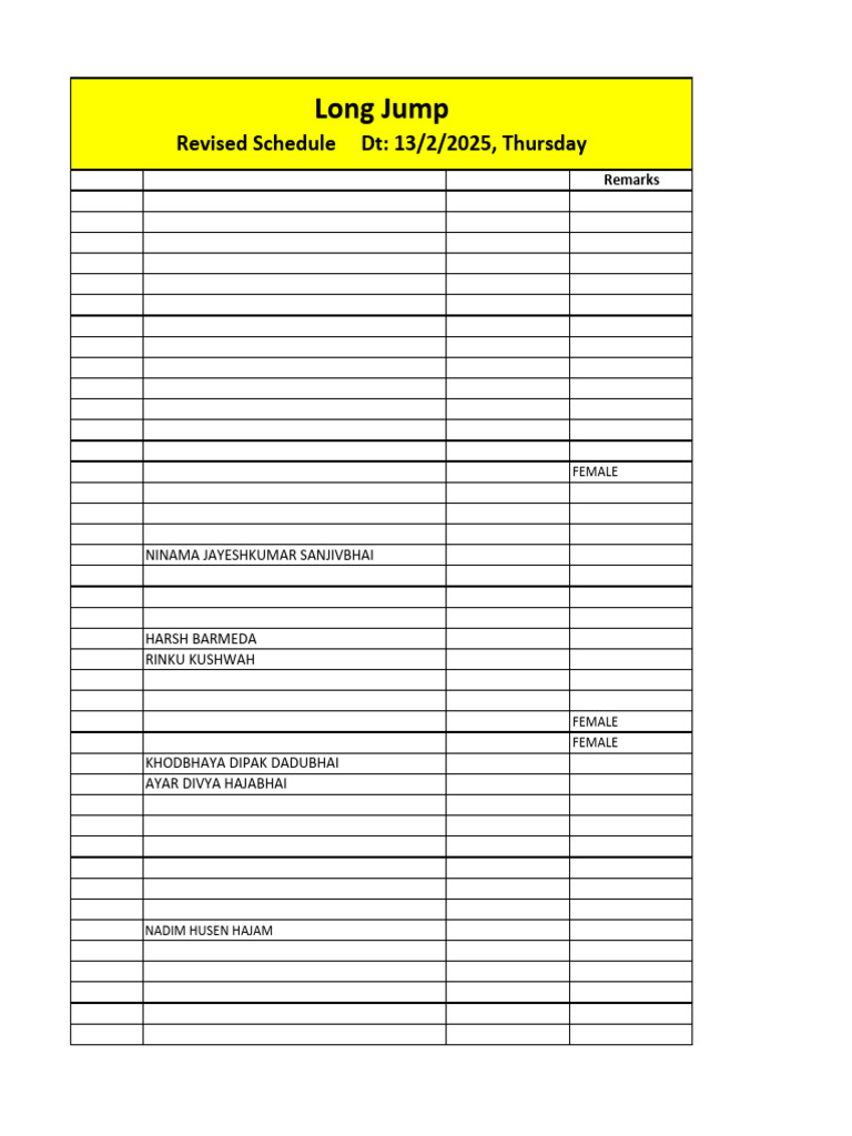 Trainee List and Schedule for 2025 | PDF
