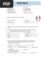 Greetings and Farewells | PDF