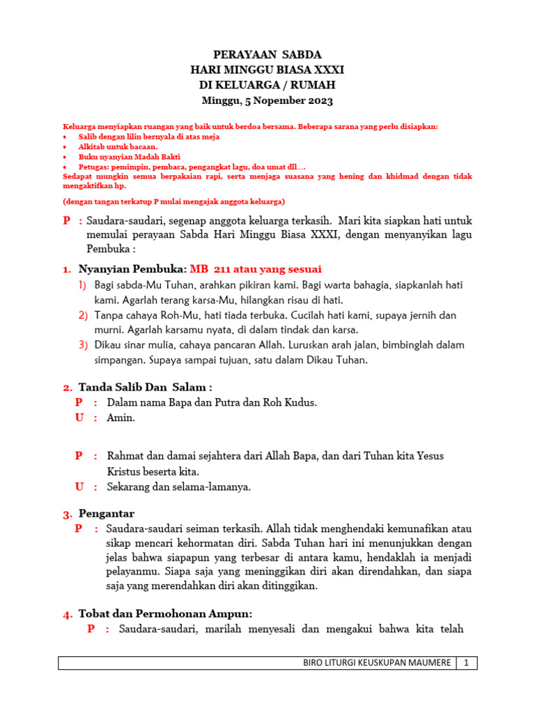 Perayaan Sabda HMB 31a | PDF