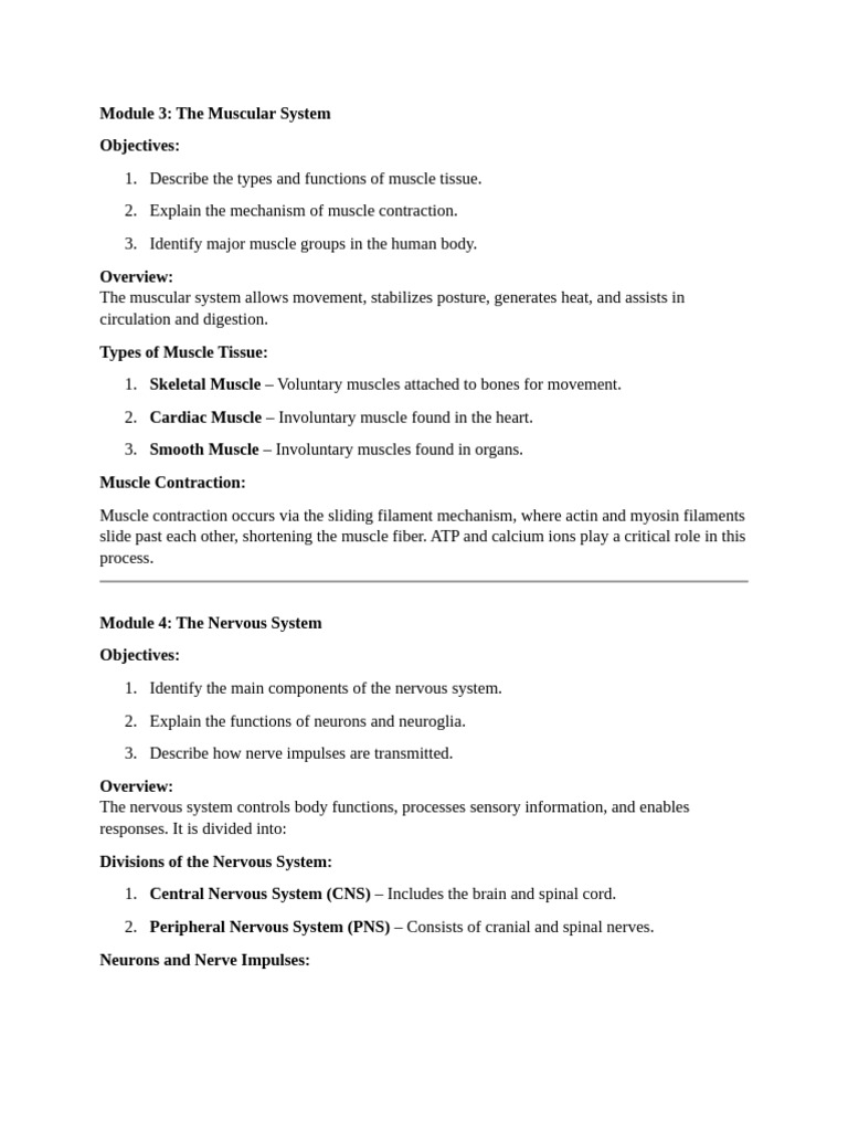 Module 3 - Anatomy and Physiology | PDF