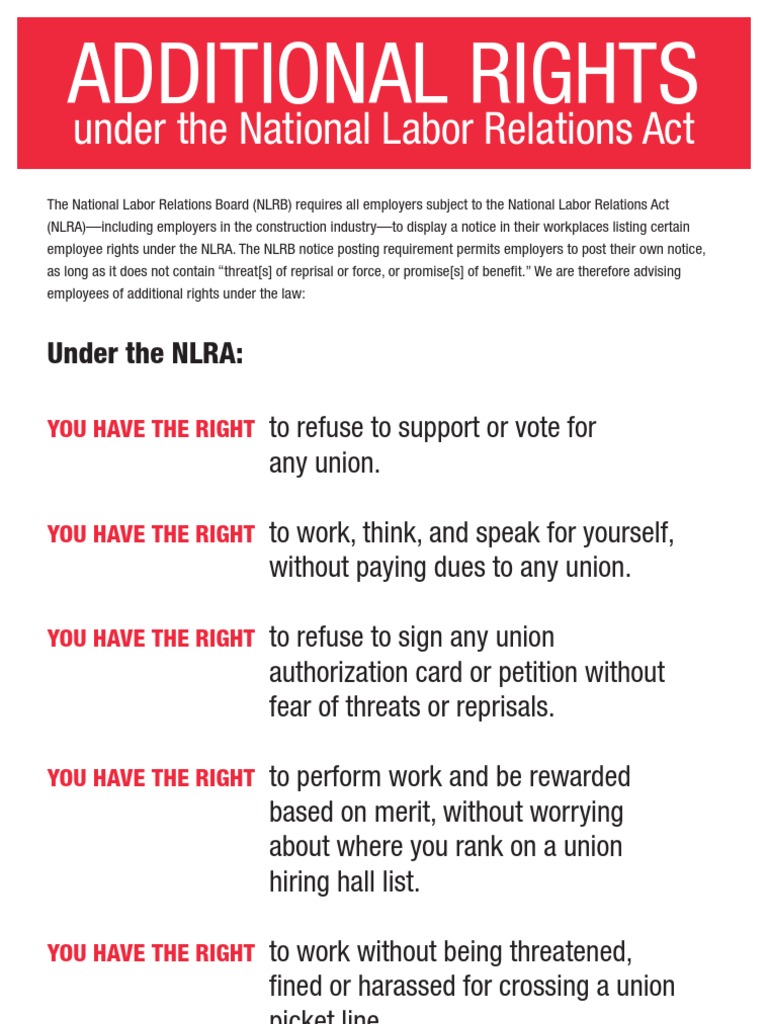 Employee Rights Under NLRA Explained | PDF