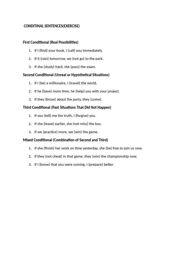 Conditinal Sentences | PDF