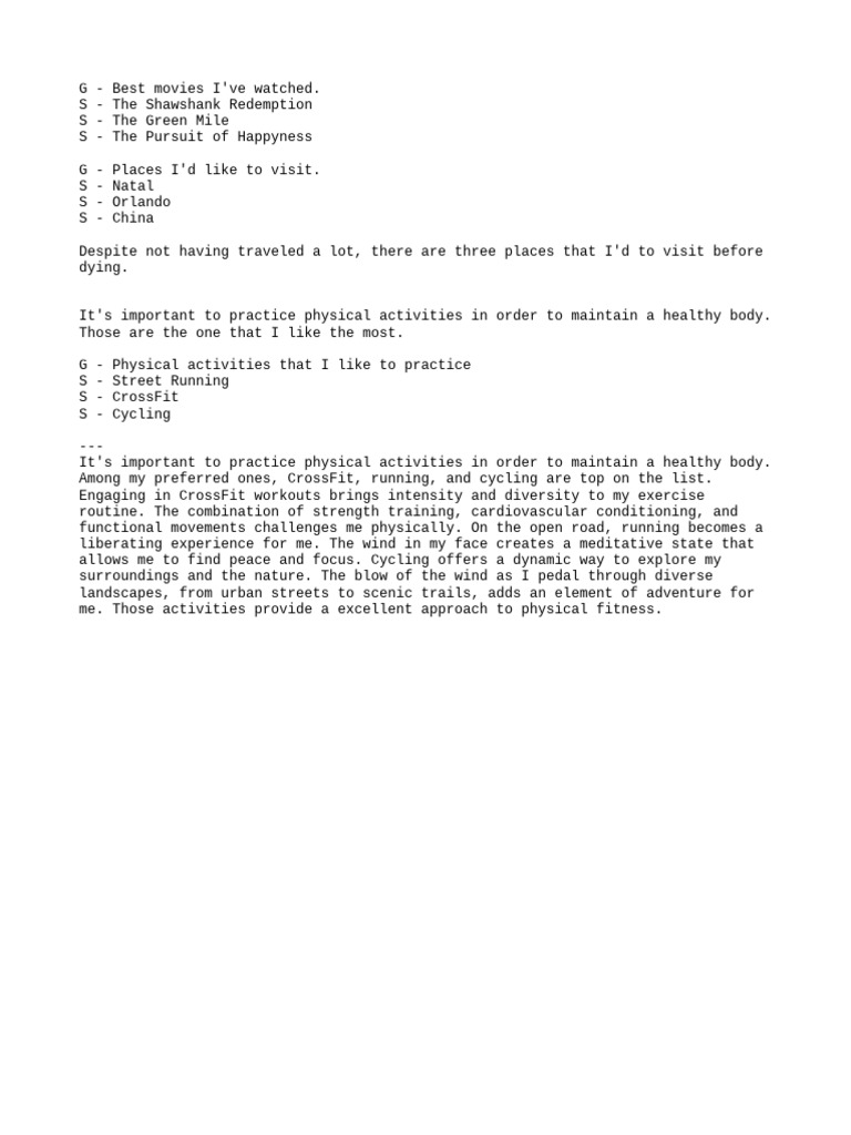 G - Best Movies I've Watched. | PDF