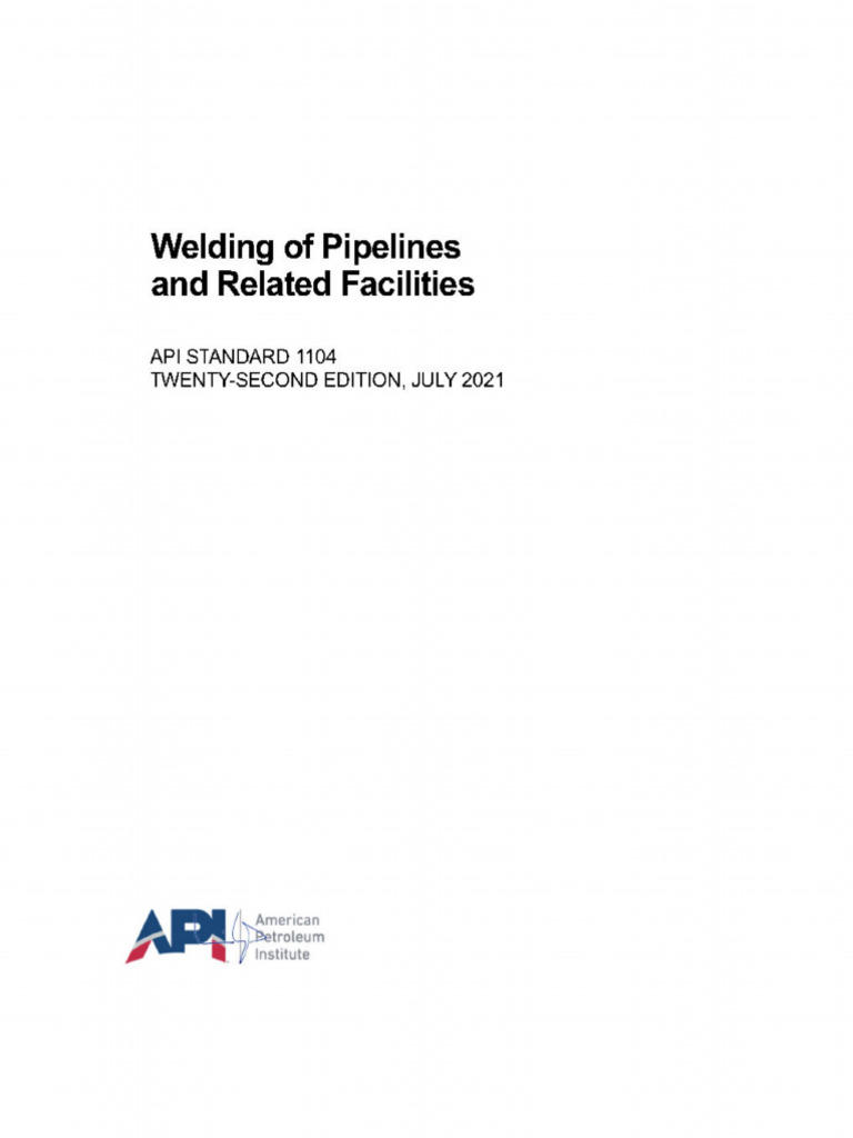Api 1104 (2021) | PDF | Soldadura | Construcción