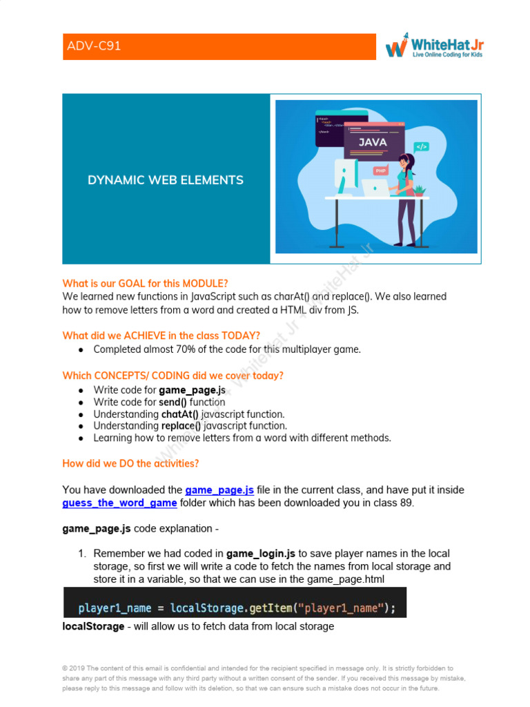 Dynamic Web Elements: ADV-C91 | PDF | Java Script | Html Element