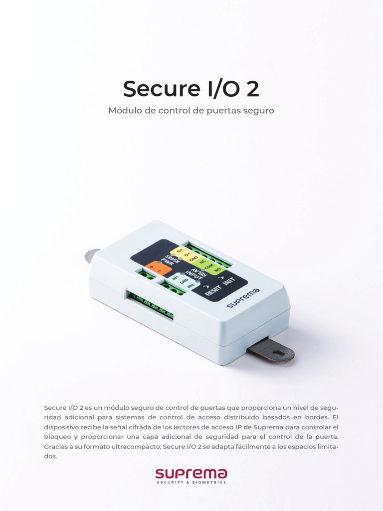 Módulo Secure I/O 2 para Control de Puertas | PDF | De entrada y salida ...